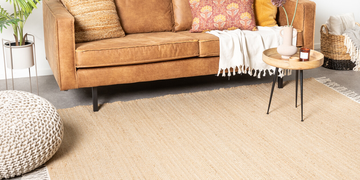 Boho Teppich - Faya Beige | Natürliches Design
