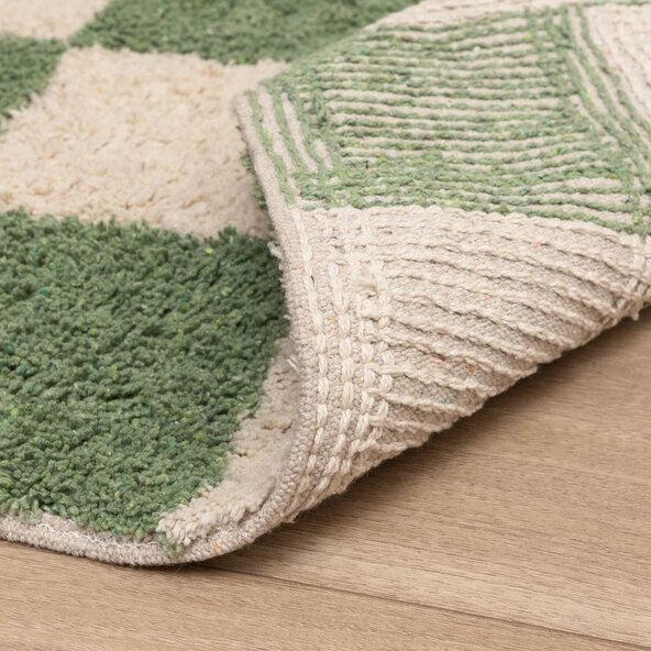 Retro Teppich - Gambit Grün Weiß - Volero