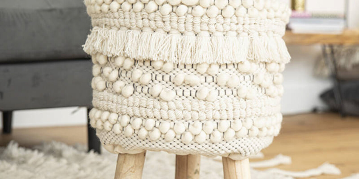 Boho Hocker - Basai 325 Creme - Volero