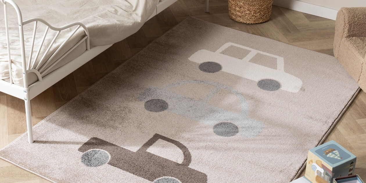 Teppich Kinderzimmer - Bowie Auto Taupe