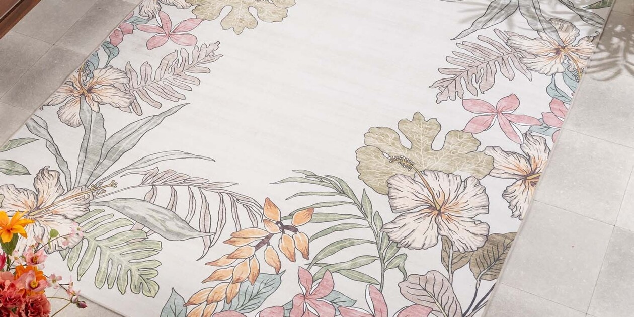 Outdoor Teppich Blumen - Poppy Creme - Volero